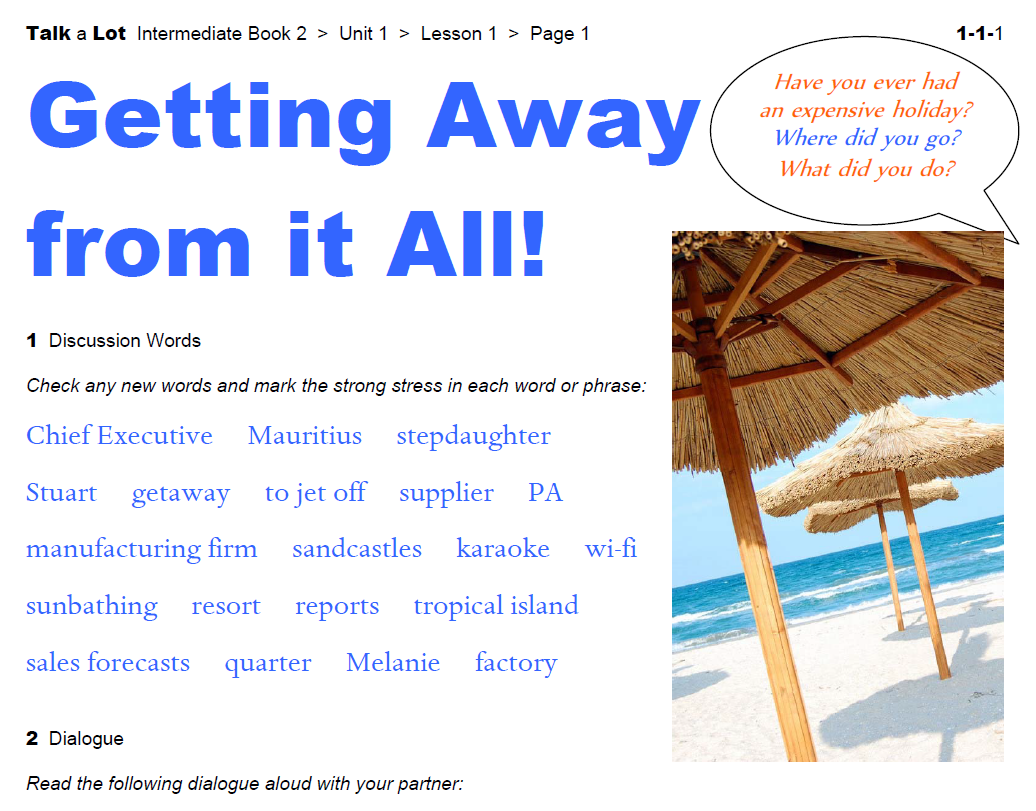 Talk a Lot Intermediate Book 2 – Purland Training